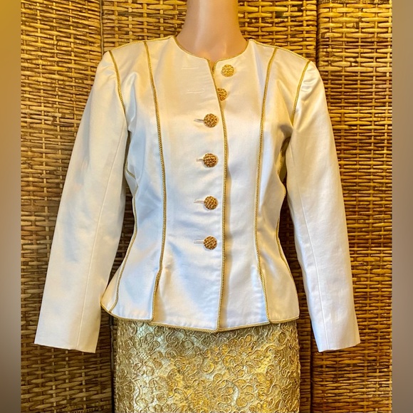 Yves Saint Laurent | Jackets & Coats | Yves St Laurent White Evening ...